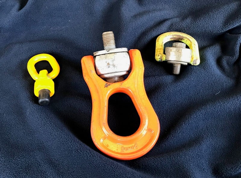 Fully rotating threaded lifting eyes | Road Plate Hire
